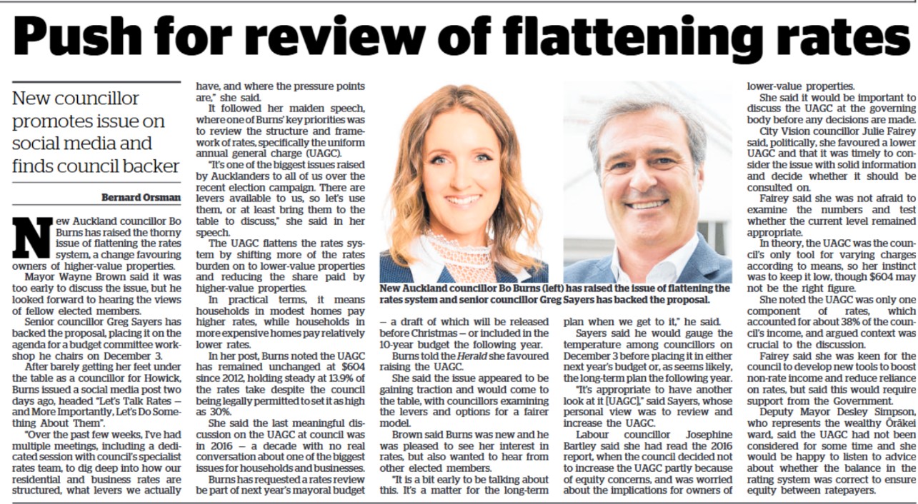 Councillor Greg Sayers supports a review of Auckland’s rating system ...